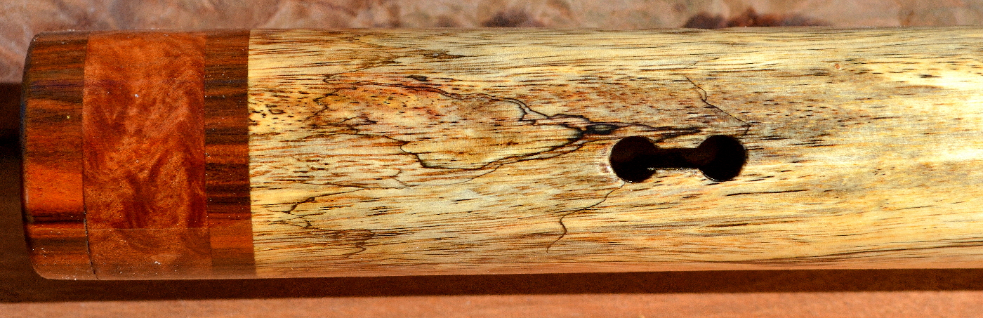 Spalted Tamarind F#m Flute by Laughing Crow